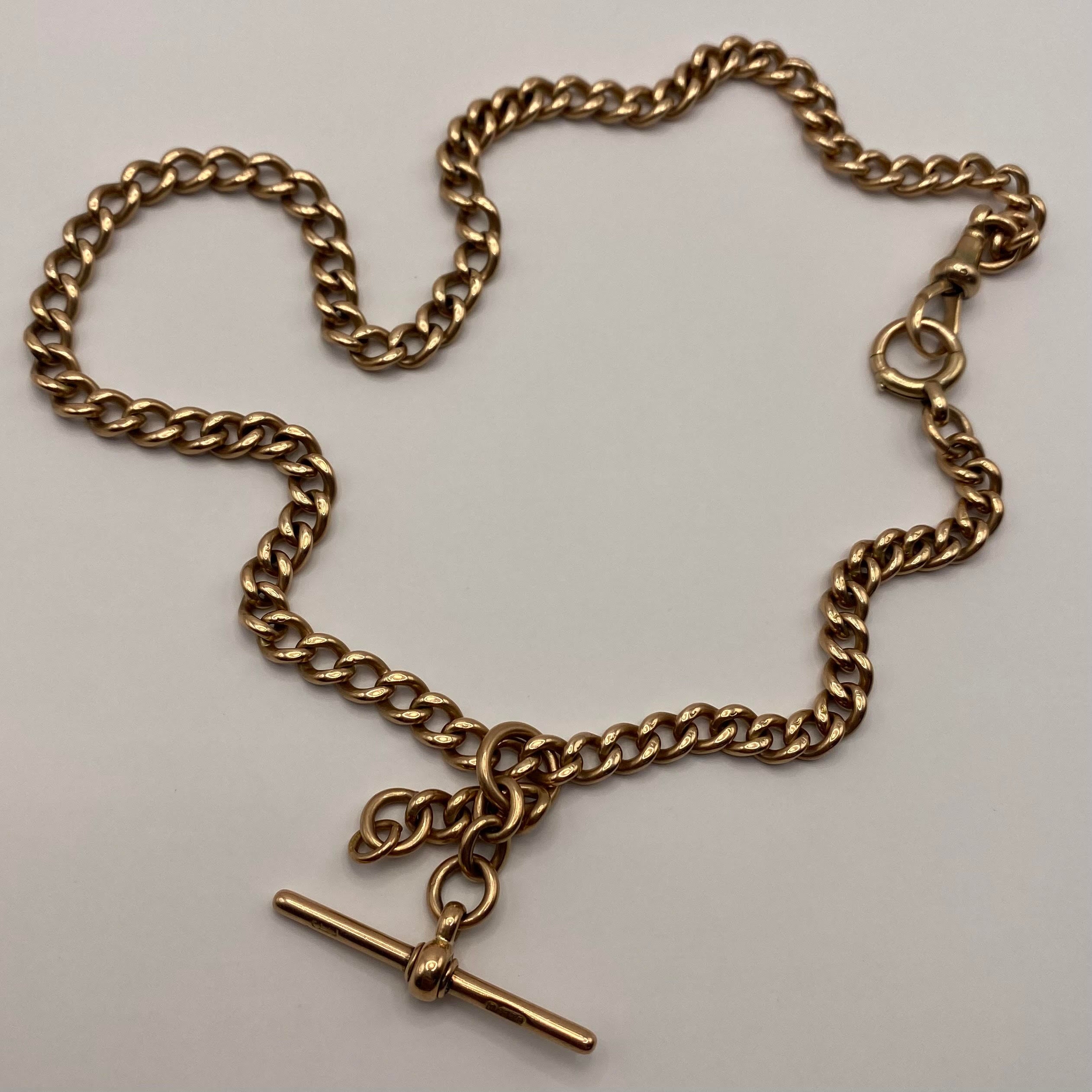 9ct Long Albert watch chain – Gilded Ferret Jewellery